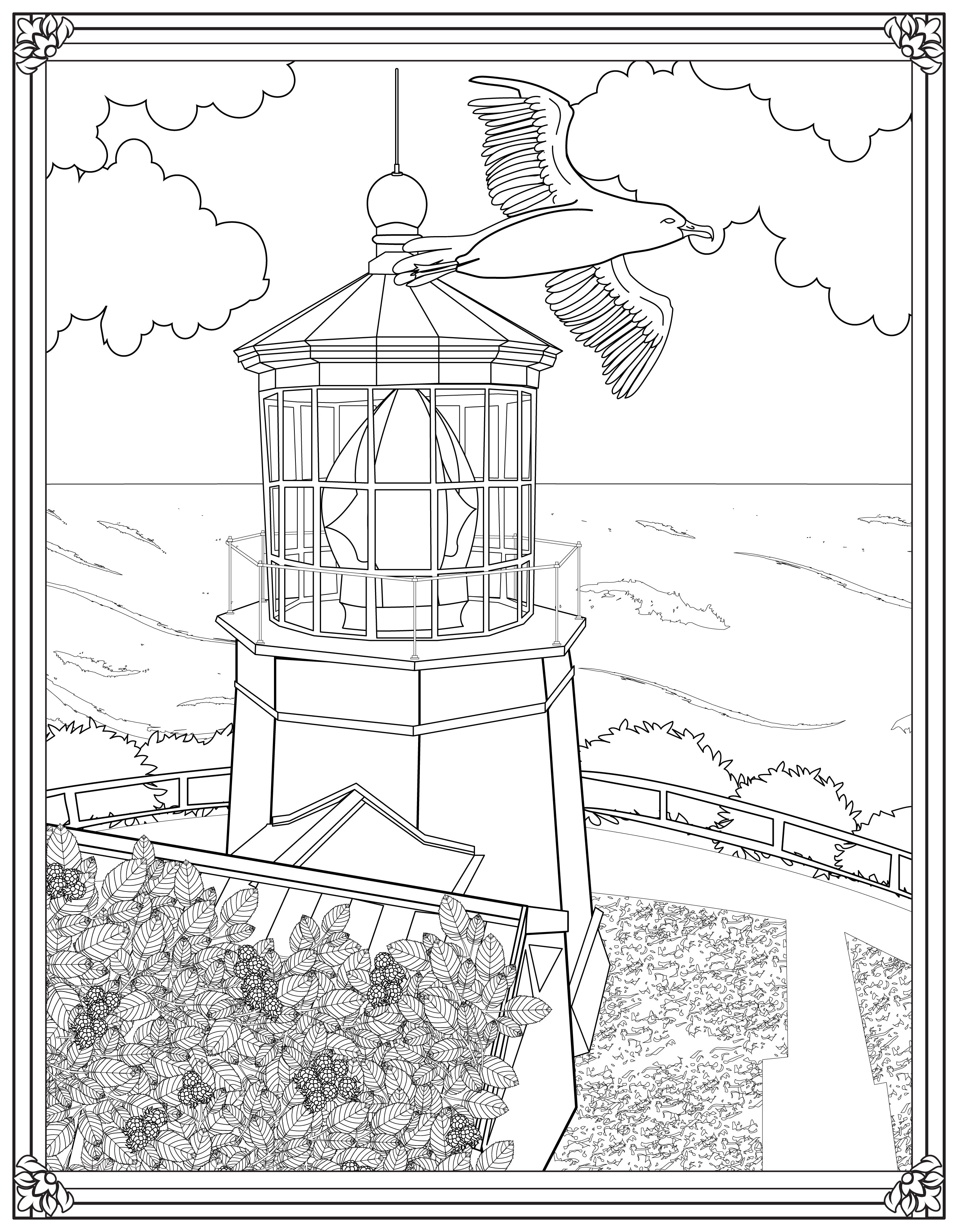 Relax and Color the Lighthouses of Oregon - Individual Coloring Pages ...