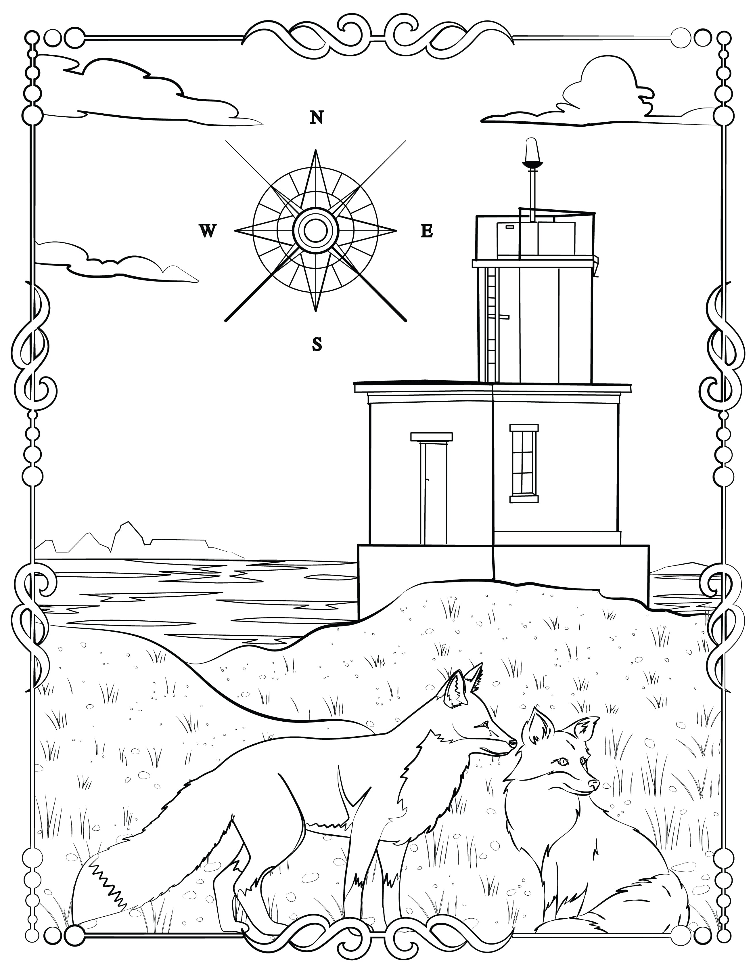 Relax and Color the Lighthouses of Washington - Individual Coloring Pa ...